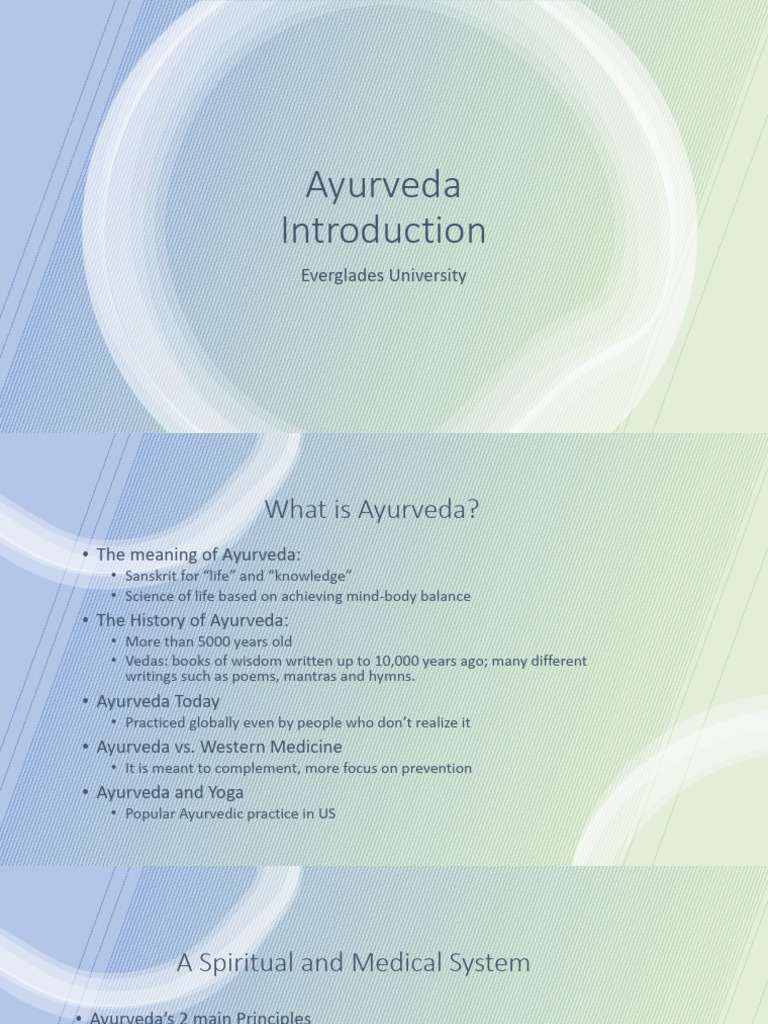 Introduction to Ayurveda | PDF | Ayurveda | Vedas