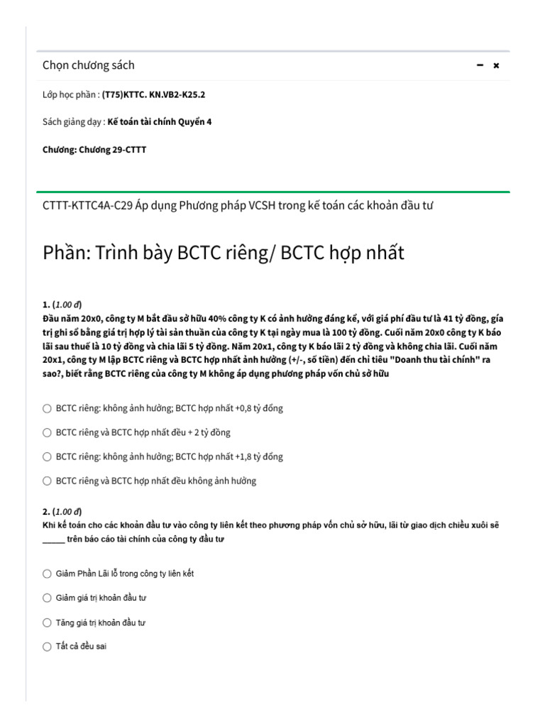 PH N: Trình Bày BCTC Riêng/ BCTC H PNH T: CH NCH NG Sách | PDF