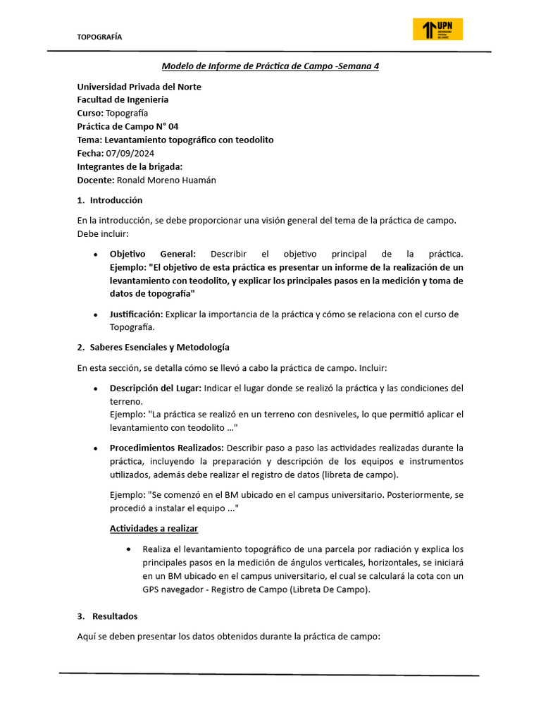Practica de Campo 4 | PDF | Topografía | Agrimensura