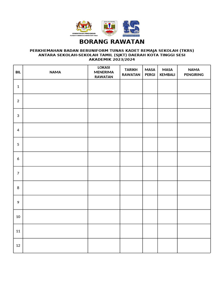 Borang Rawatan | PDF