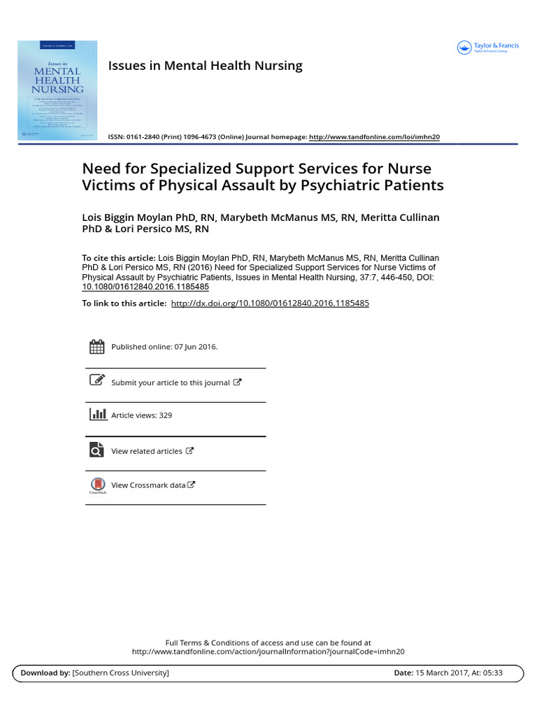 Need For Specialized Support Services For Nur1 | PDF | Psychiatry | Nursing