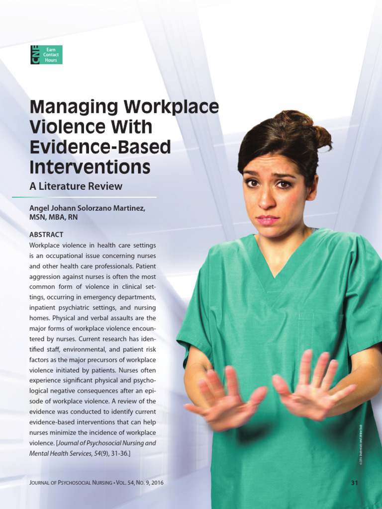 Managing Workplace Violence With Evidence-Base | PDF | Nursing | Violence