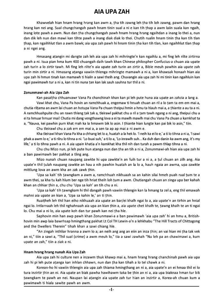 Aia Upa Zah | PDF
