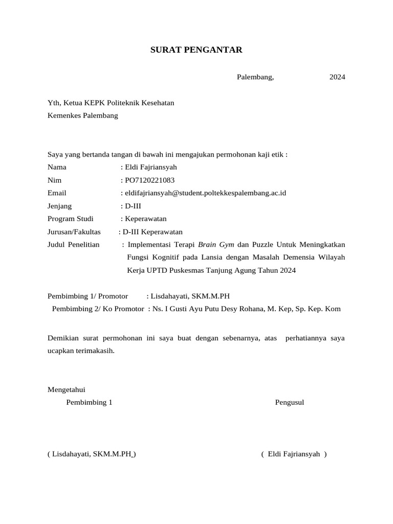 Surat Pengantar (1) Eldi | PDF