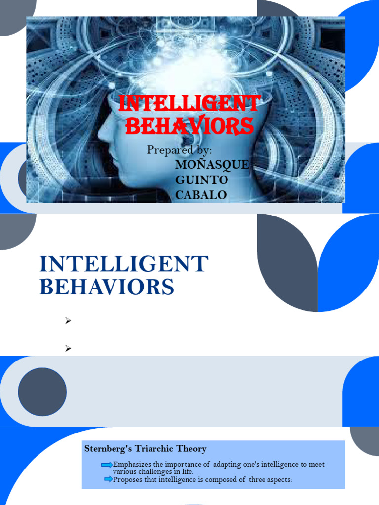 Understanding Intelligent Behaviors | PDF | Intelligence | Cognitive ...