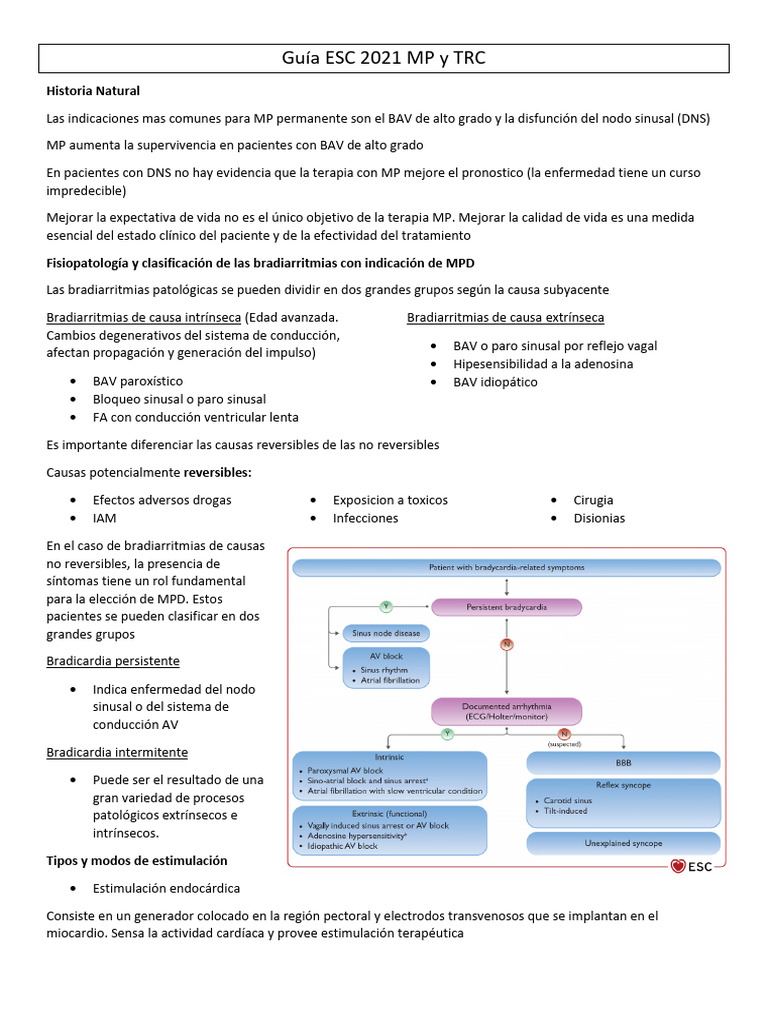 Guía Esc 2021 MP y TRC | PDF | Insuficiencia cardíaca | Electrocardiografia