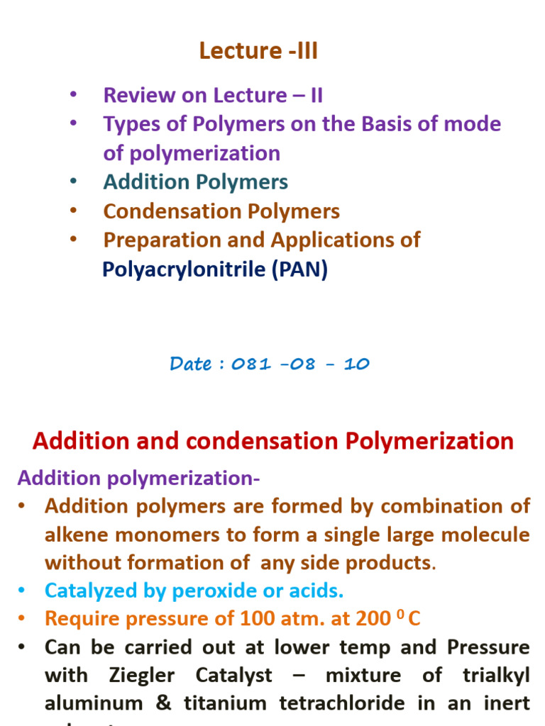 Polymers 081-08-10 BCE B Lecture III | PDF | Poly(Methyl Methacrylate) | Polymers