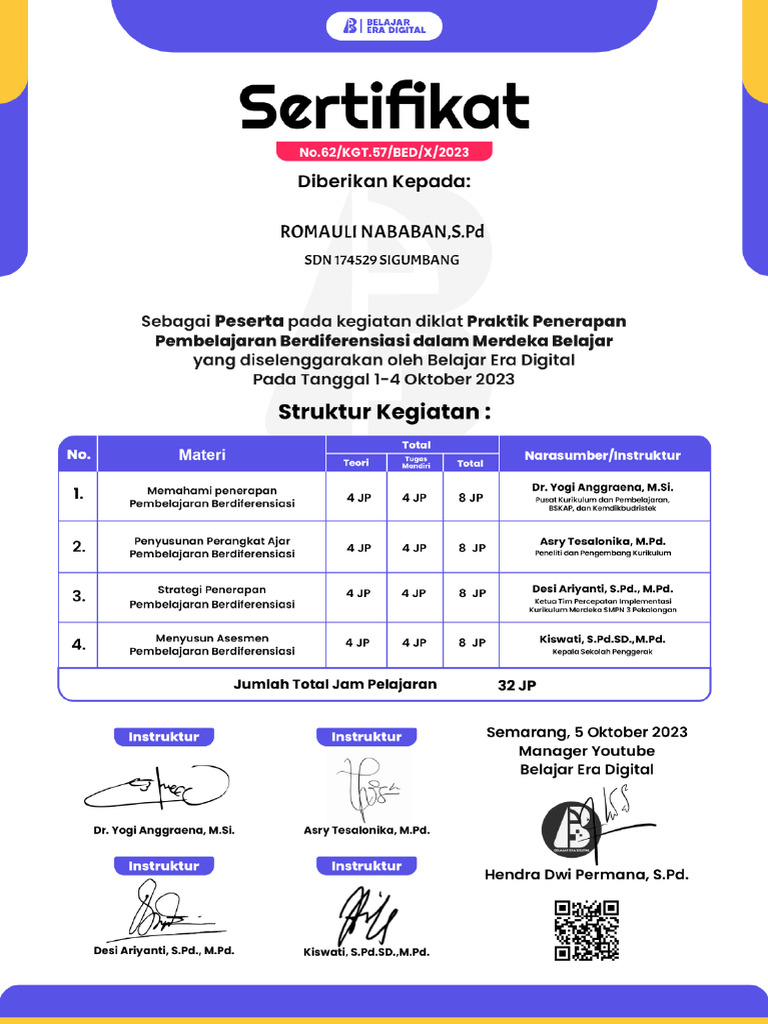 Sertifikat k e2 | PDF