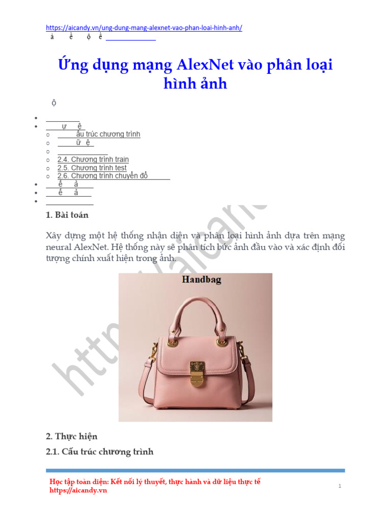 NG D NG M NG AlexNet Vào Phân Lo I Hình NH | PDF