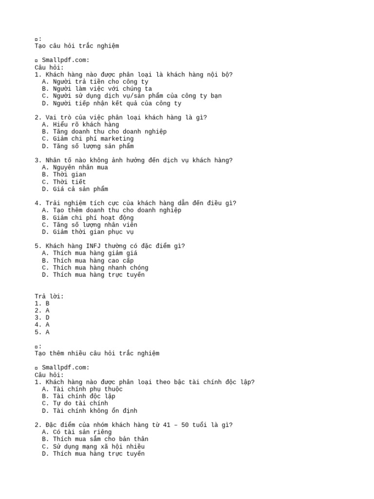 Chương - 2 Phan Loai Khach Hang - Generate-Quiz | PDF