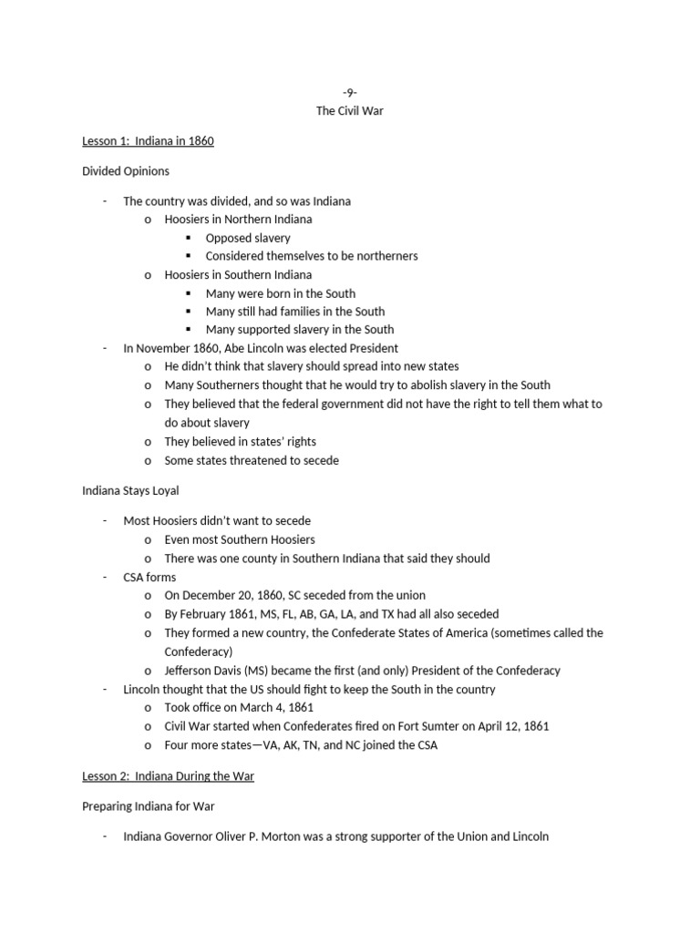 Indiana History 09 | PDF | American Civil War | Confederate States Of ...