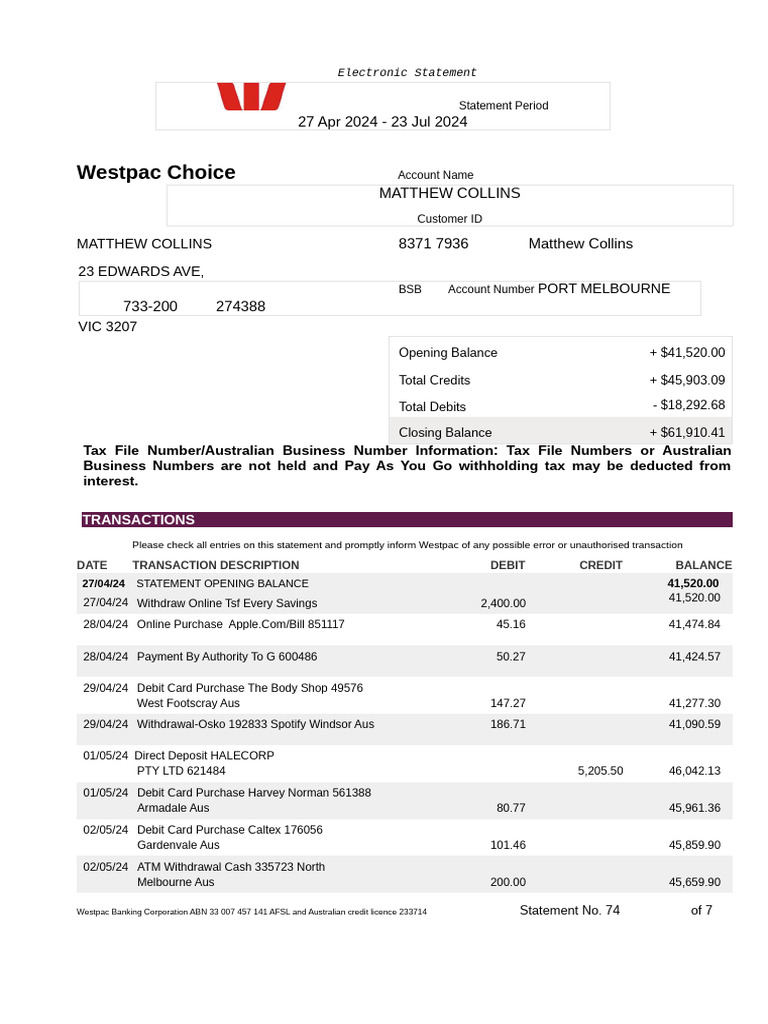 Estatement - PDF - PDF Expert | PDF | Overdraft | Debit Card