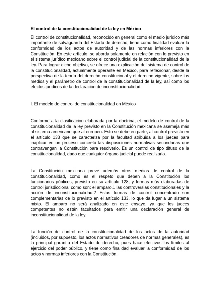 Control de Constitucionalidad en México | PDF | Caso de ley | Constitución