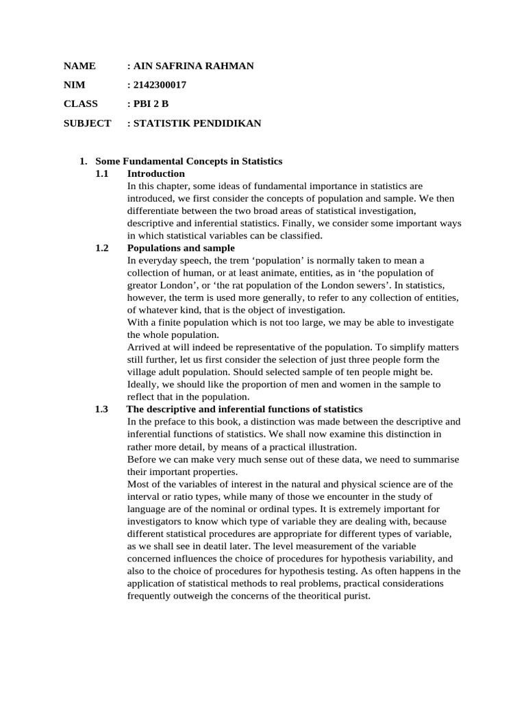 Chapter 1 | PDF | Statistics | Methodology