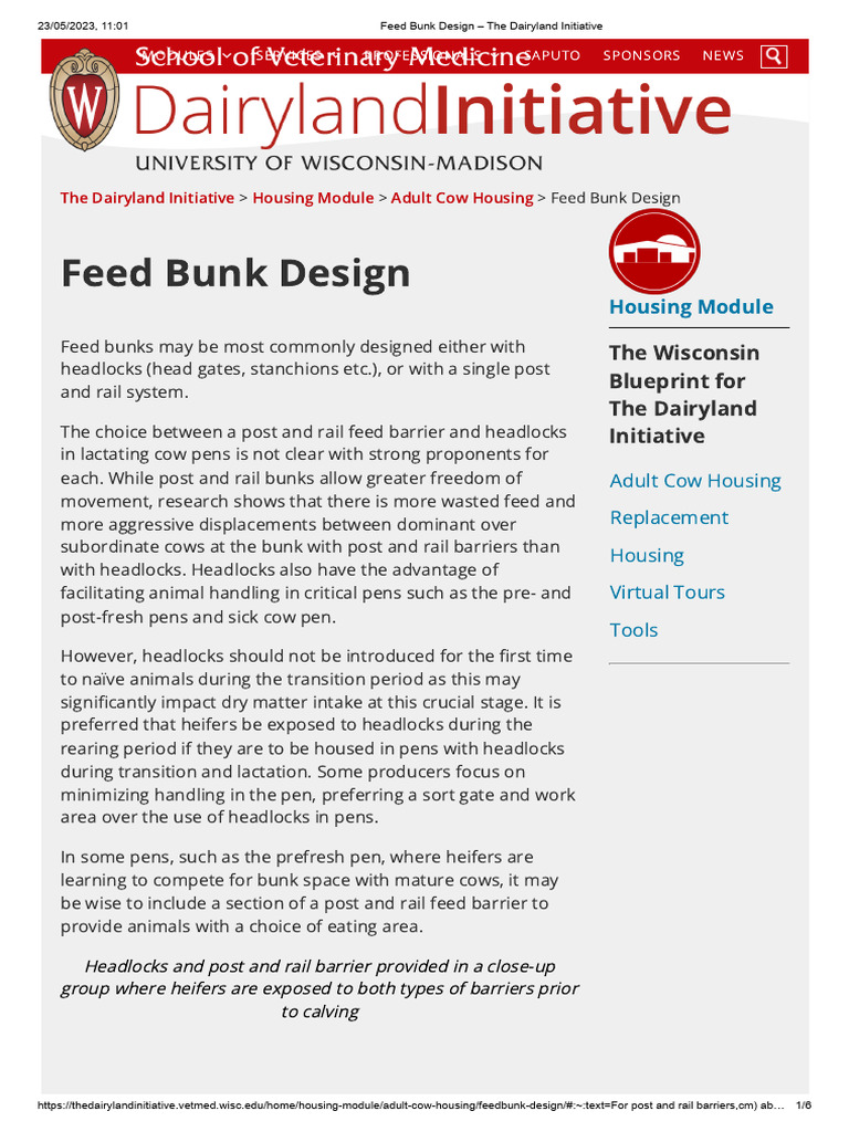Feed Bunk Design - The Dairyland Initiative | PDF | Cattle