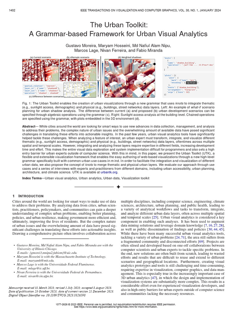 The Urban Toolkit A Grammar-Based Framework For Urban Visual Analytics | PDF | Visualization ...