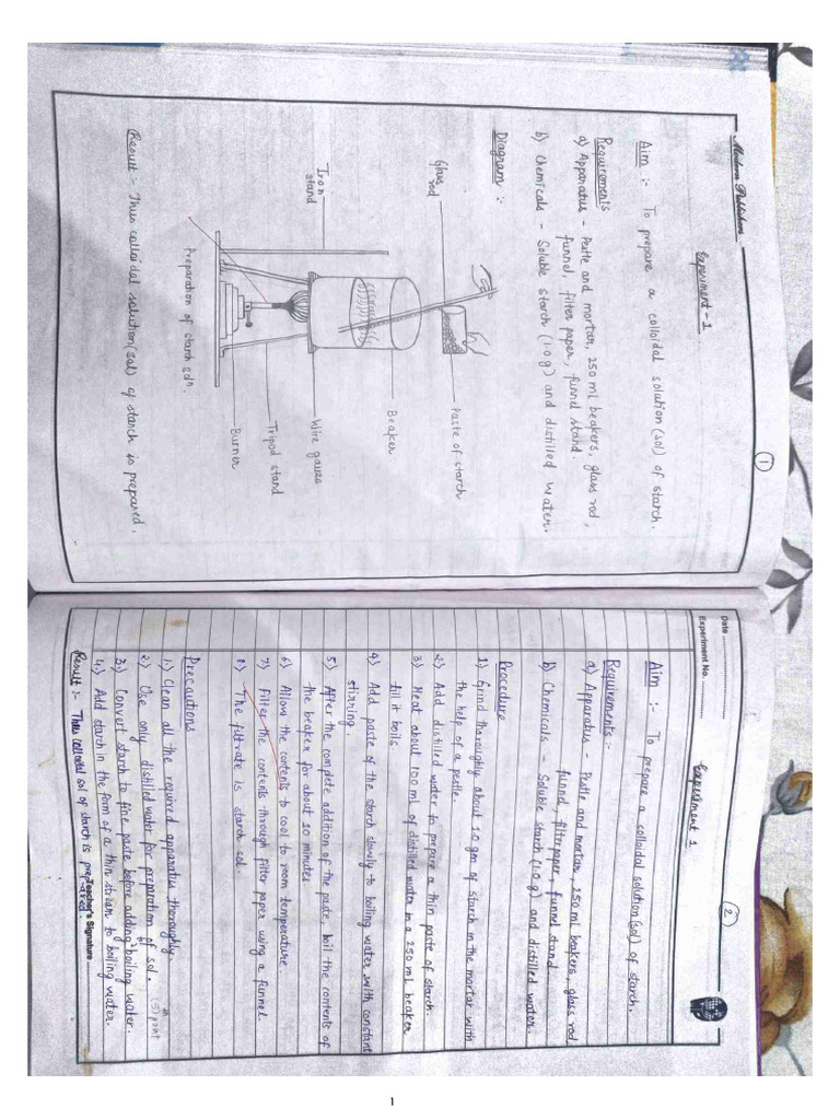 12th Chemistry Practical 2024-25 | PDF