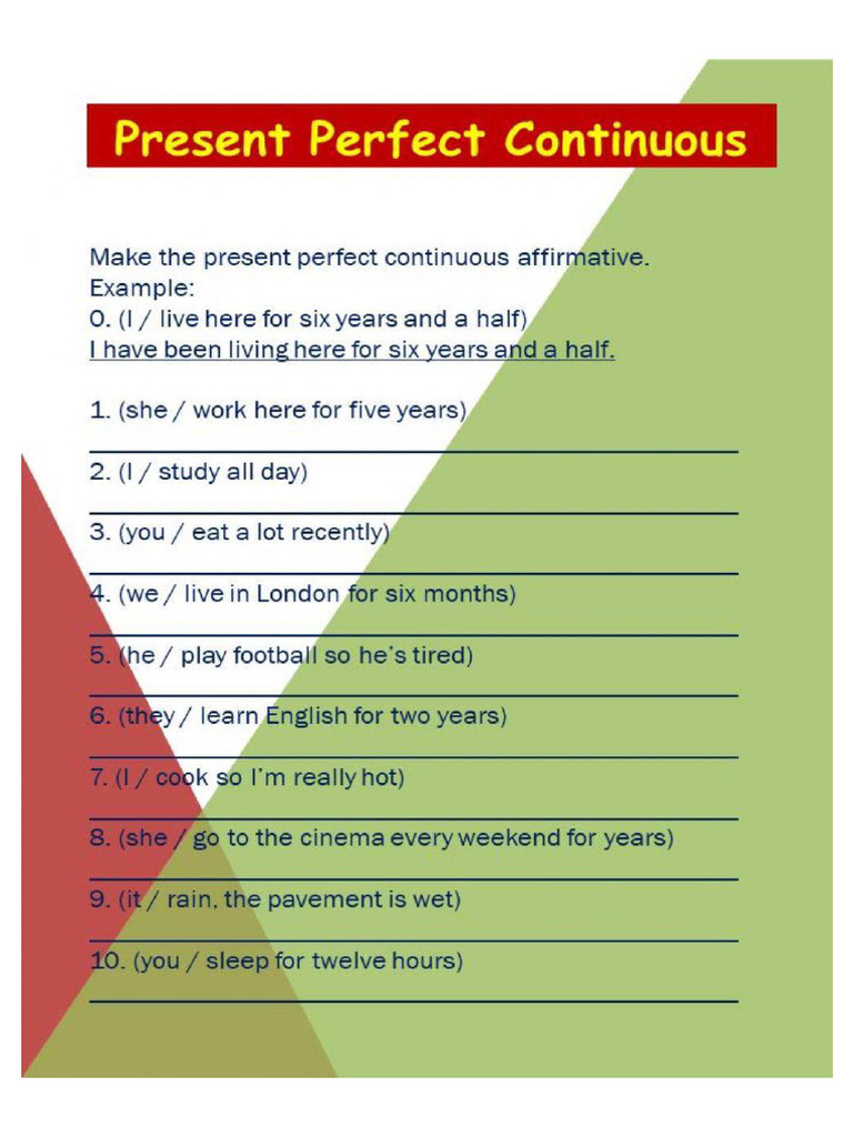 Present Perfect Continuous | PDF