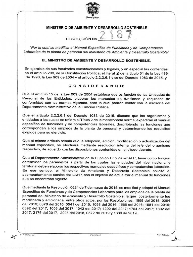 Resolucion 2187 de 2019 | PDF