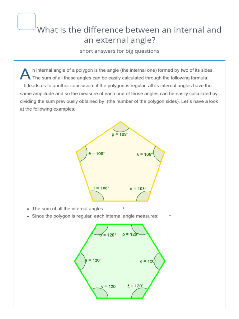02 What Is The Difference Between An Internal and An External Angle | PDF