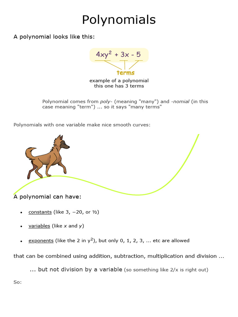 Polynomials | PDF | Polynomial | Discrete Mathematics