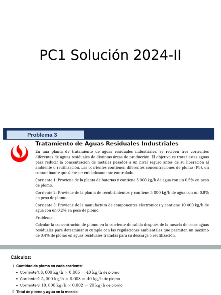 PC1 Solución 2024-II | PDF | Agua | Dirigir