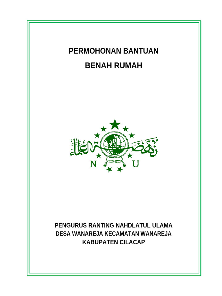 Permohonan Bantuan Benah Rumah Lazisnu | PDF
