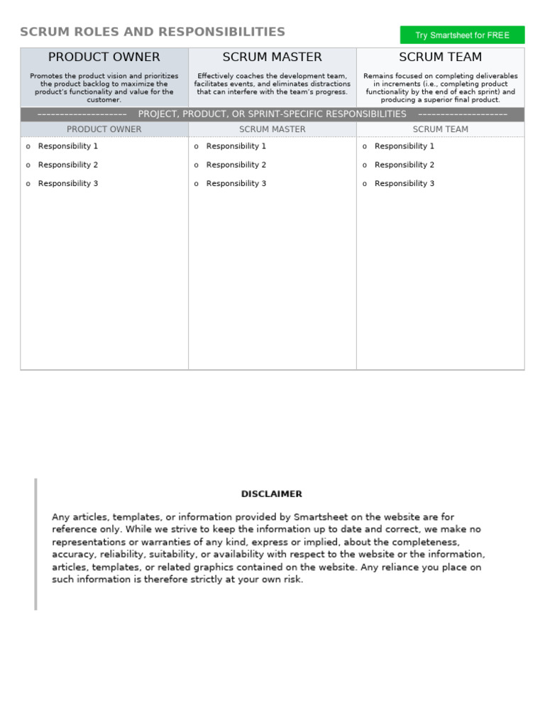 Scrum Roles and Responsibilities Guide | PDF