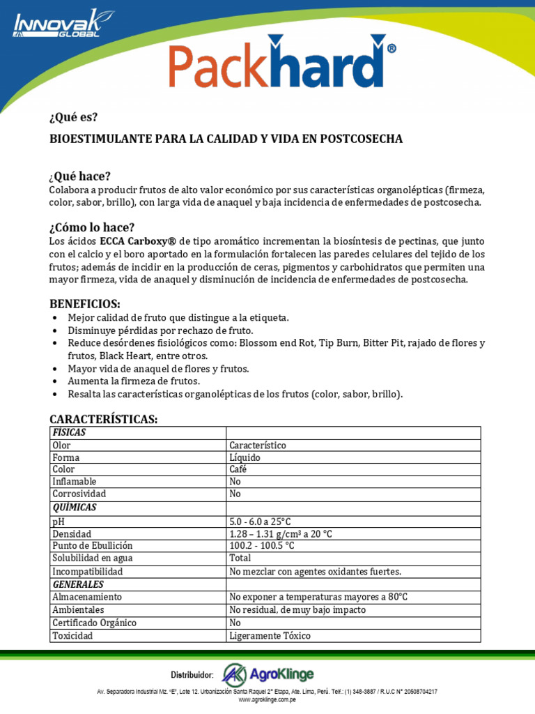 Ficha Técnica Packhard | PDF