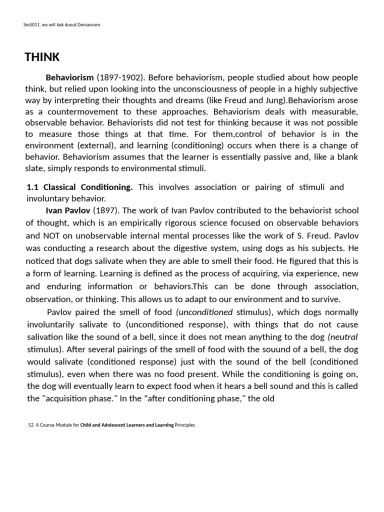 Behaviorism | PDF | Classical Conditioning | Learning Behaviorism | PDF | Classical Conditioning | Learning