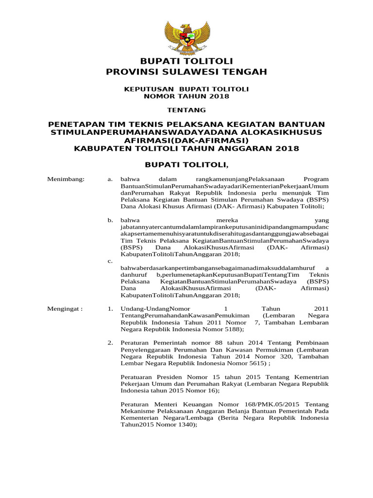 SK Tim Teknis I | PDF