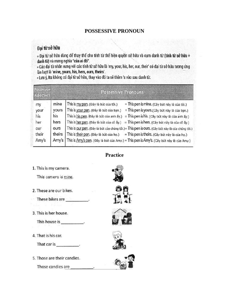 Possessive Pronoun | PDF