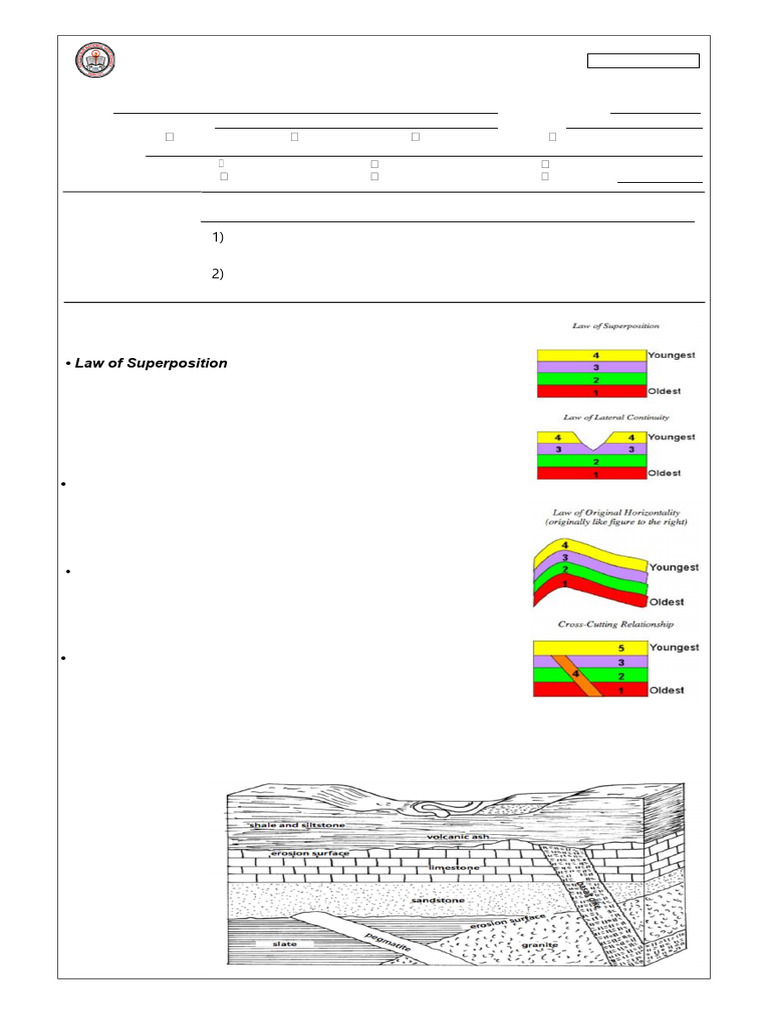 Earth Science IP - Relative Dating | PDF | Stratigraphy | Geology