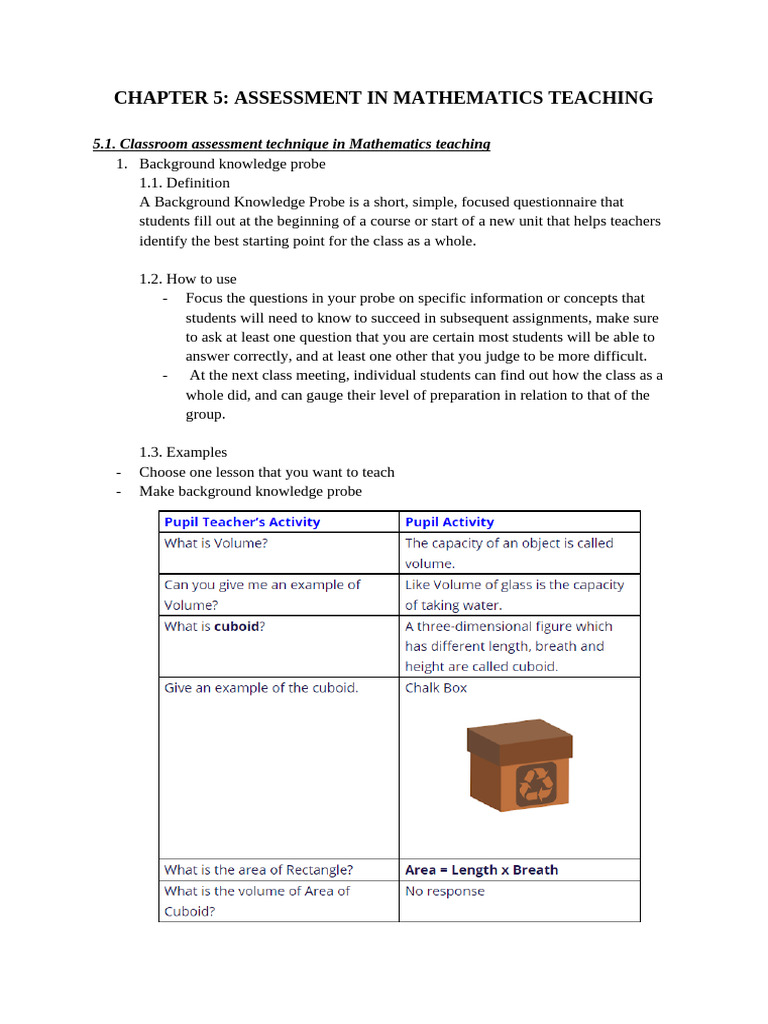 ASSESSMENT IN MATHEMATICS TEACHING - Nhóm 9 K70K | PDF | Function ...