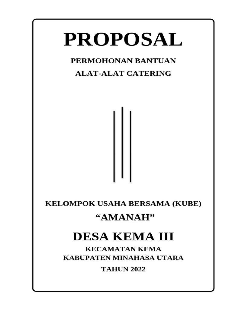 Proposal Bantuan Alat Catering KUBE Amanah | PDF