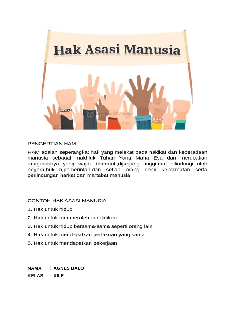 Pengertian dan Contoh HAM | PDF