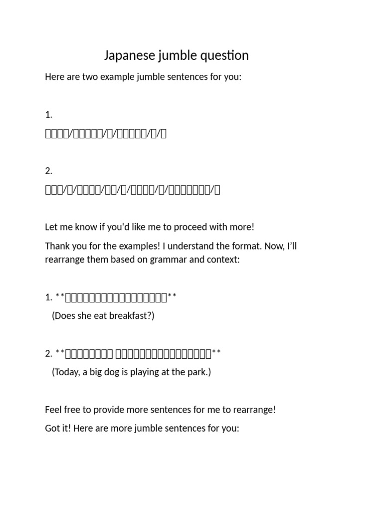 Jumble Sentence | PDF