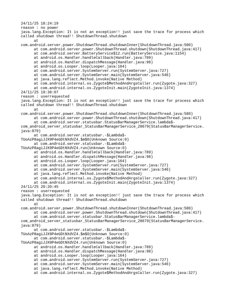 Power Off Reset Reason Backup | PDF | Java (Programming Language) | Object (Computer Science)