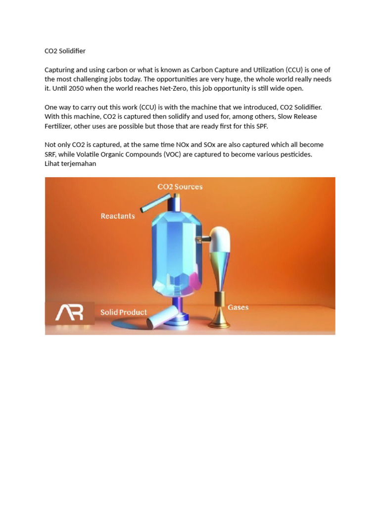 CO2 Solidifier for Carbon Capture | PDF