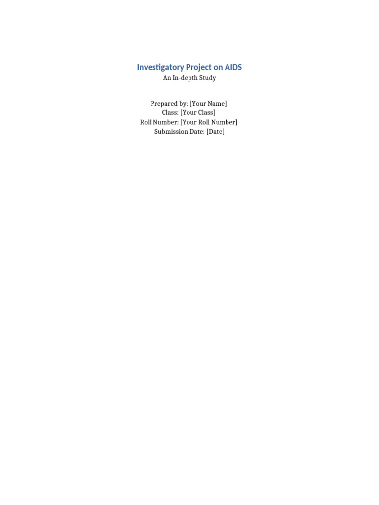 In-Depth Study of AIDS and HIV | PDF | Hiv/Aids | Hiv
