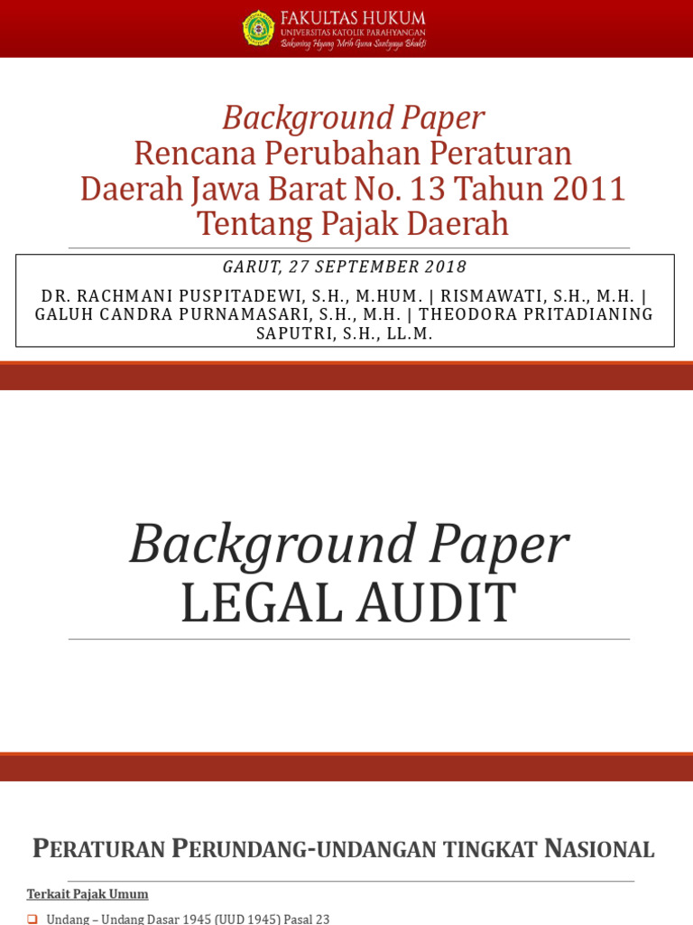 Background Paper Unpar Pemaparan | PDF