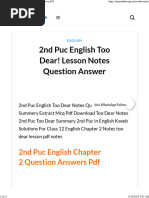 2nd Puc English 02-Too Dear Notes 2019-20 by Ehthashamuddin. J. Sheikh ...