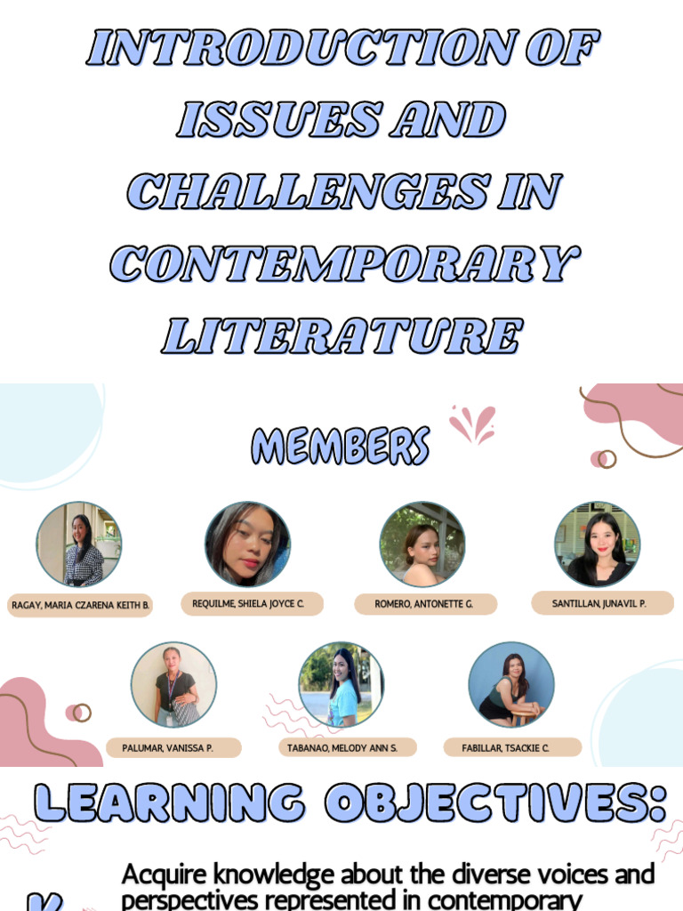 Intro of Issues and Challenges in Contemporary Lit 20240322 091021 0000 | PDF | Poetry | Cognition