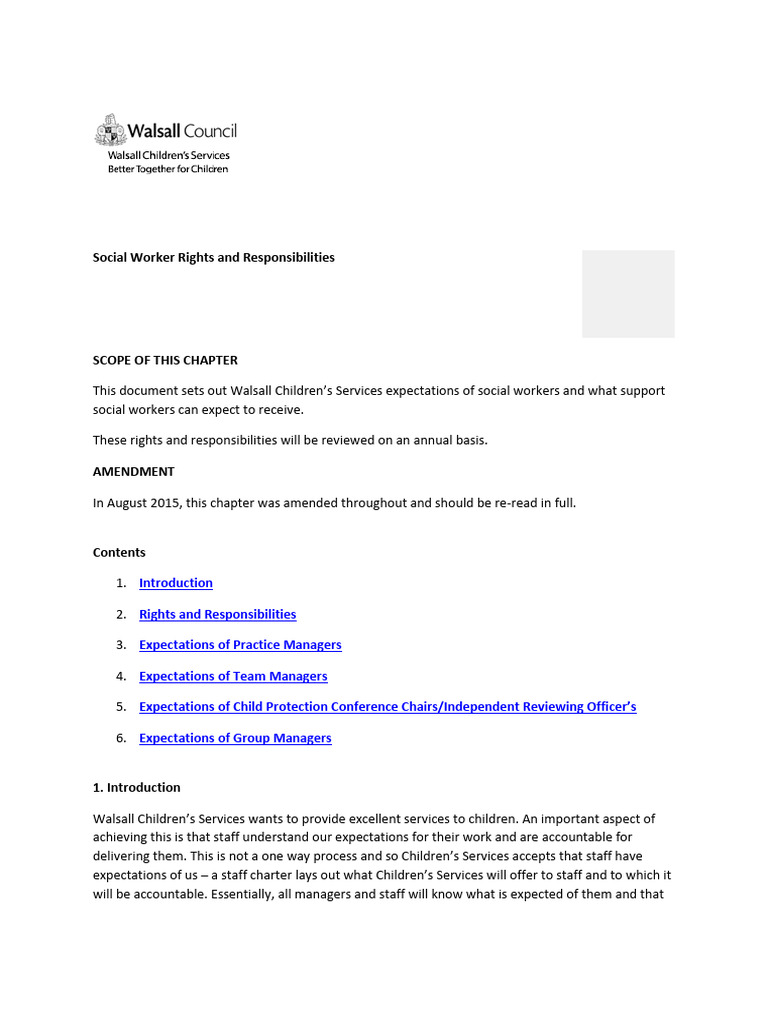 Social Worker Guidelines | PDF | Social Work | Caregiver