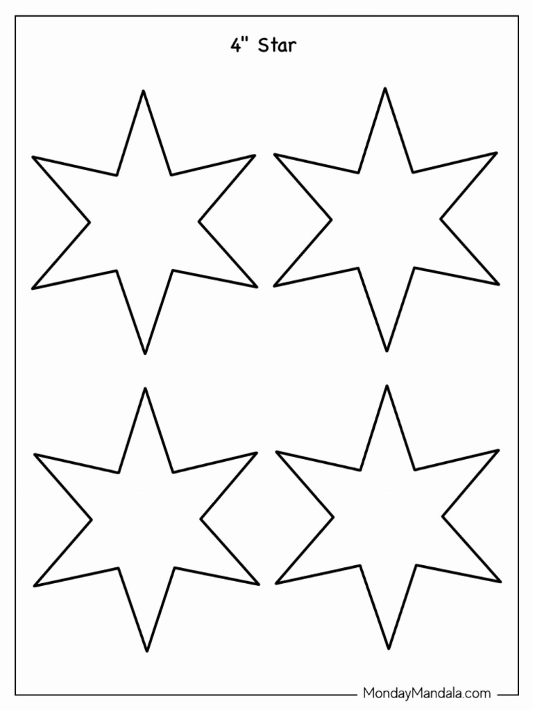6 Pointed Star 4 Inch Template | PDF
