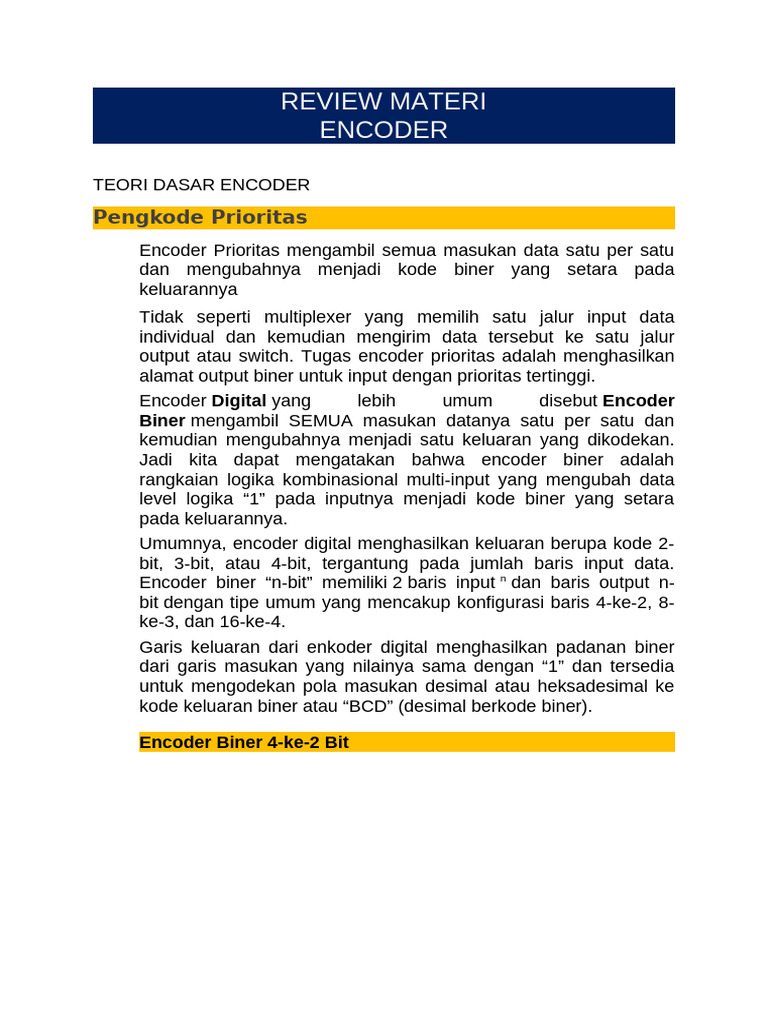 Review Encoder | PDF