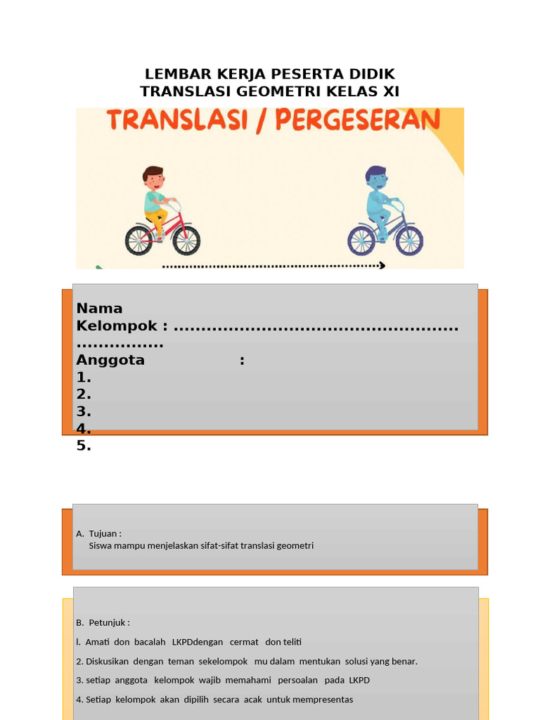Translasi Geometri Kelas XI | PDF