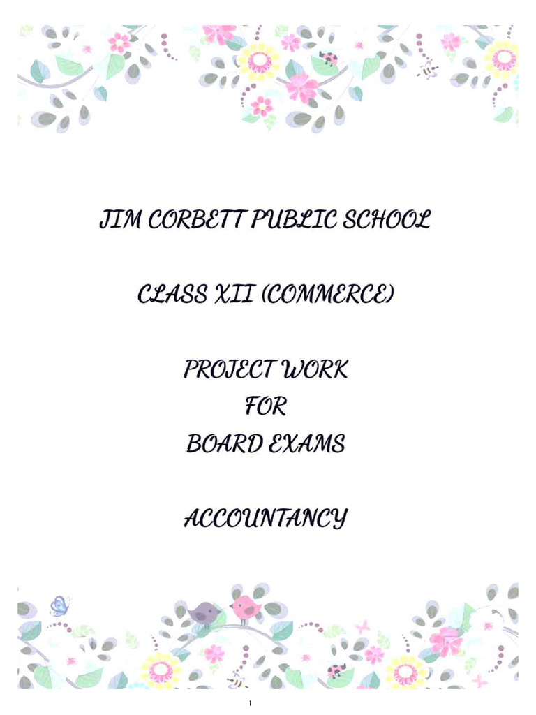 Accountancy Class XII Project File Work | PDF