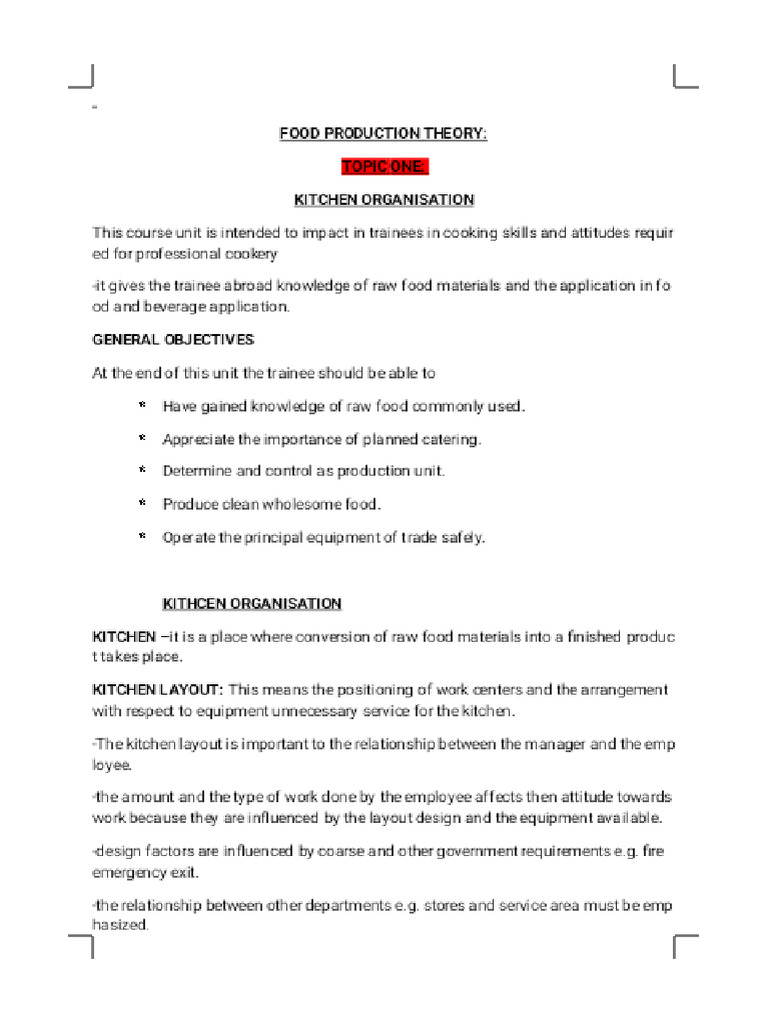 FOOD PRODUCTION NOTES-KALINGU, MARTHA - Phoenix | PDF