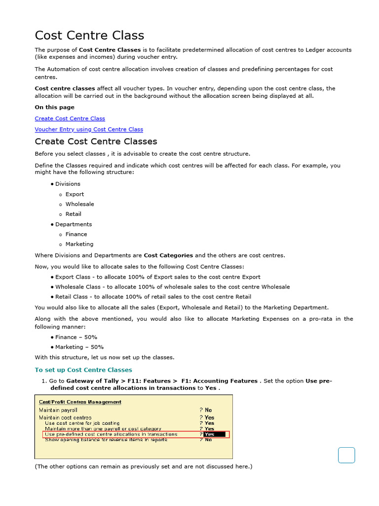 Cost Centre Class | PDF | Voucher | Economies